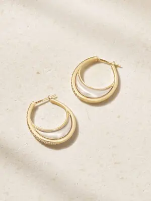 L’ATELIER NAWBAR Bloop 18-karat Diamond Hoop Earrings - Gold