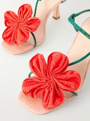 LOEFFLER RANDALL Frank Appliquéd Slingback Sandals - Red