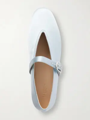 Le Monde Beryl Stella Satin Mary Jane Ballet Flats - Blue