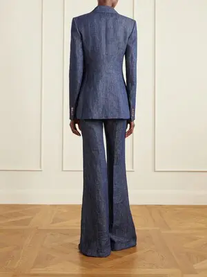 Gabriela Hearst Leiva Darted Linen-chambray Blazer