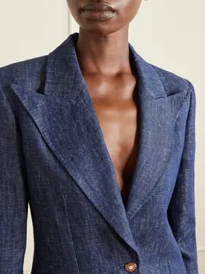 Gabriela Hearst Leiva Darted Linen-chambray Blazer