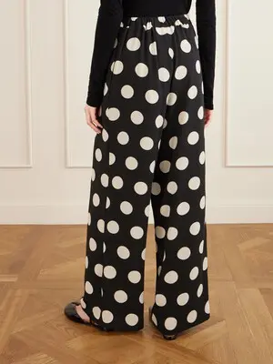 Junya Watanabe Polka-dot Georgette Wide-leg Pants