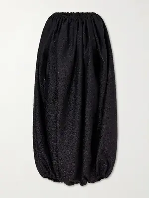 Comme Des Garçons Gathered Cloqué Midi Dress - Black