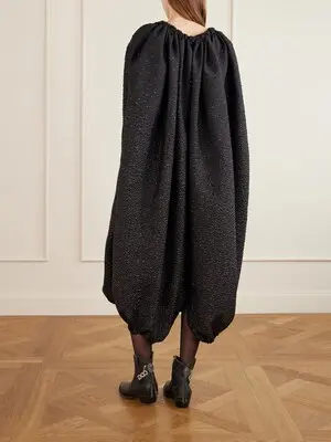 Comme Des Garçons Gathered Cloqué Midi Dress - Black