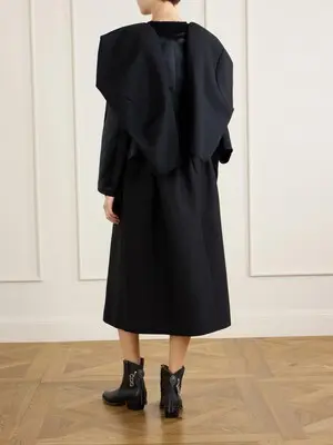 Comme Des Garçons Wool And Satin-trimmed Crepe Jacket