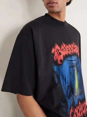 Balenciaga Oversized Logo-print Cotton-jersey T-shirt