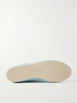 TOM FORD Brook Perforated Suede Sneakers - Blue