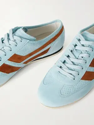 TOM FORD Brook Perforated Suede Sneakers - Blue