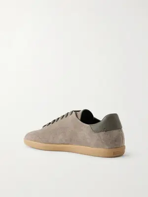 Zegna 232 Leather-trimmed Suede Sneakers - Brown