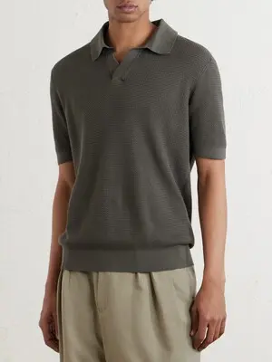 Zegna Slim-fit Cotton-piqué Polo Shirt - Green