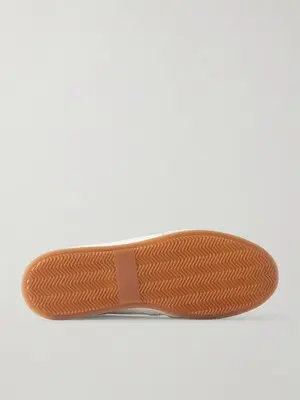Mr P. Suede-trimmed Leather Sneakers - Neutrals