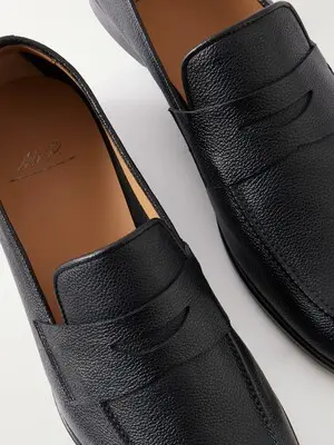 Mr P. Alder Full-grain Leather Penny Loafers
