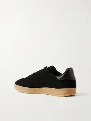 Mr P. Leather-trimmed Suede Low-top Sneakers