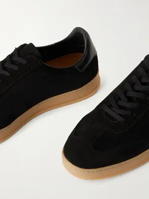 Mr P. Leather-trimmed Suede Low-top Sneakers