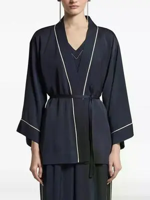 Peserico Piping Belted Top - Blue