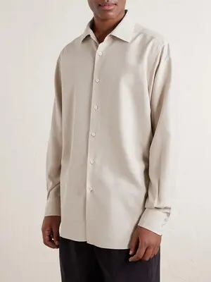 Zegna Garment-dyed Mulberry Silk Shirt