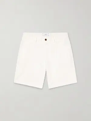 Mr P. Straight-leg Cotton-blend Twill Bermuda Shorts - White