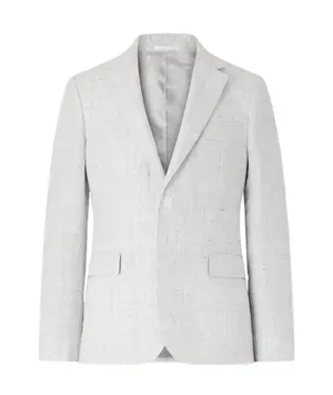 Mr P. Delave Linen Check Suit Jacket - Gray