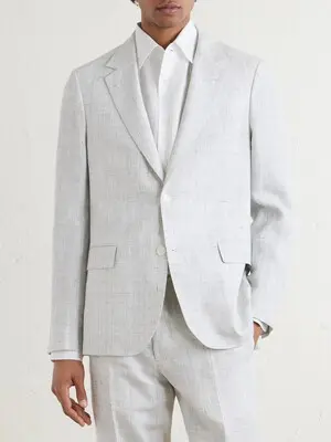 Mr P. Delave Linen Check Suit Jacket