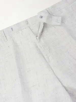 Mr P. Linen Delave Check Slim Fit Trousers