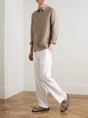 Mr P. Linen Shirt - Brown