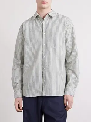 Mr P. Striped Organic Cotton-poplin Shirt