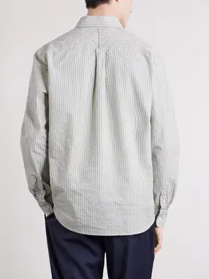 Mr P. Striped Organic Cotton-poplin Shirt