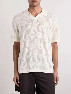 Nn07 Ryan Flower 60019 Knitted Cotton Polo Shirt