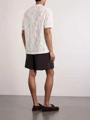 Nn07 Ryan Flower 60019 Knitted Cotton Polo Shirt