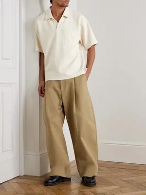 FRAME Textured Cotton-blend Polo Shirt