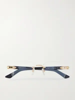 Cartier Signature C Acetate And Gold-tone Glasses - Black