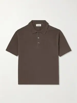 FRAME Cotton-piqué Polo Shirt - Brown
