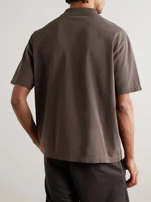 FRAME Cotton-piqué Polo Shirt - Brown