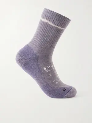 Satisfy Stretch Merino Wool-blend Socks - Purple