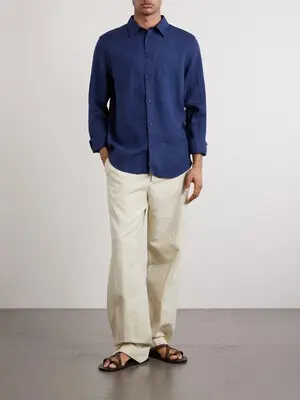 Nn07 Enzo 5708 Linen Shirt - Blue