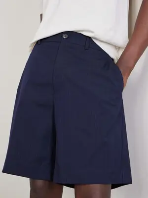 SLOWEAR Cotton-ripstop Straight-leg Shorts - Blue