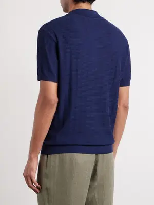 Mr P. Silk And Cotton-blend Knitted Polo Shirt