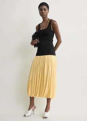 TOTEME Gathered Skirt Beige