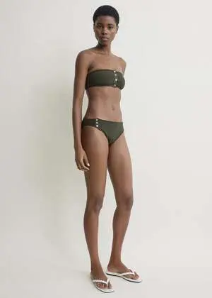 TOTEME Ribbed Strapless Bandeau Bikini Top