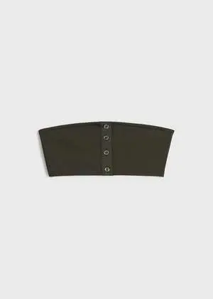 TOTEME Ribbed Strapless Bandeau Bikini Top