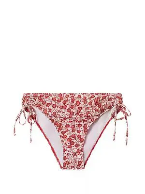 Isabel Marant Étoile And Off-white Floral Print Side Tie Bikini Bottoms - Red