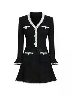 SELF-PORTRAIT Knitted A-line Mini Dress