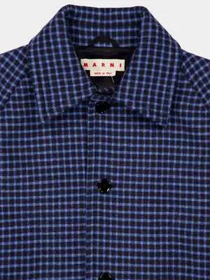 Marni Checked Virgin Wool Buttoned Jacket
