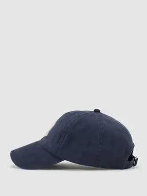 REISS Luzon Monogram-embroidered Baseball Cap - Navy