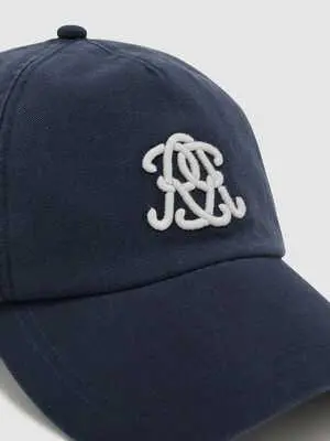 REISS Luzon Monogram-embroidered Baseball Cap - Navy