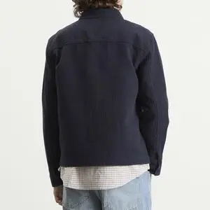 WAX LONDON Eldon Cotton Linen Crinkle Jacket - Navy