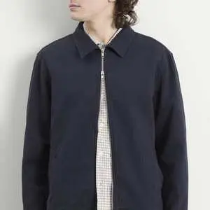 WAX LONDON Eldon Cotton Linen Crinkle Jacket - Navy