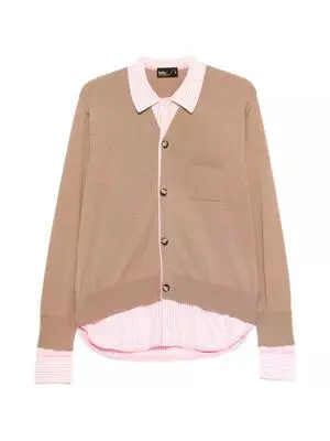 Kolor Pocket Double-layer Knit Cardigan