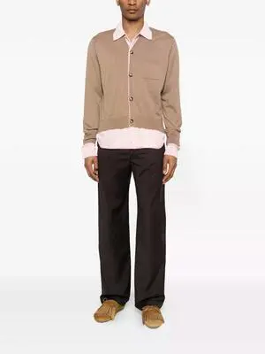 Kolor Pocket Double-layer Knit Cardigan