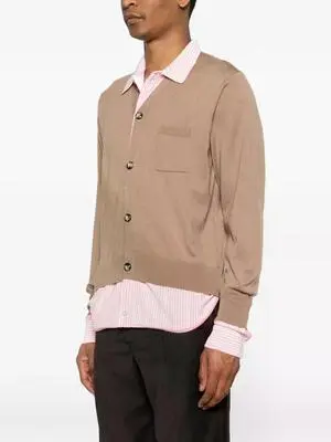 Kolor Pocket Double-layer Knit Cardigan